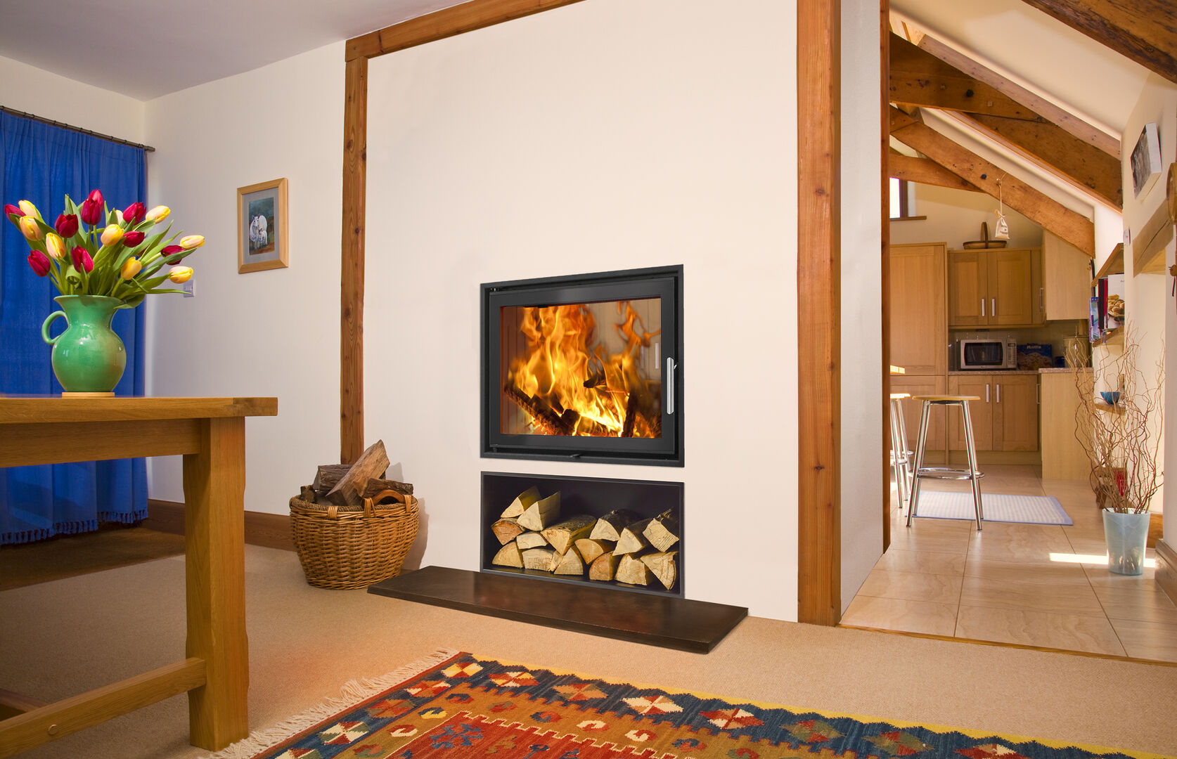 EX Panorama Double Sided Inset boiler stoves